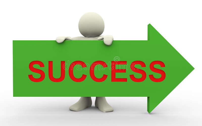 3d man with success arrow stock illustration. Illustration of arrow ...