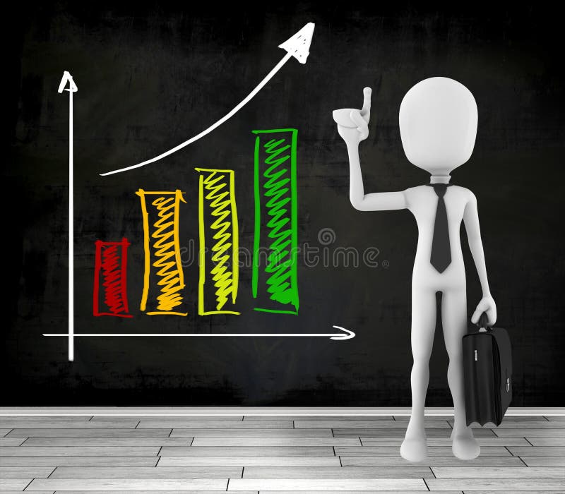 3d Man Success in Business Concept Stock Illustration - Illustration of ...