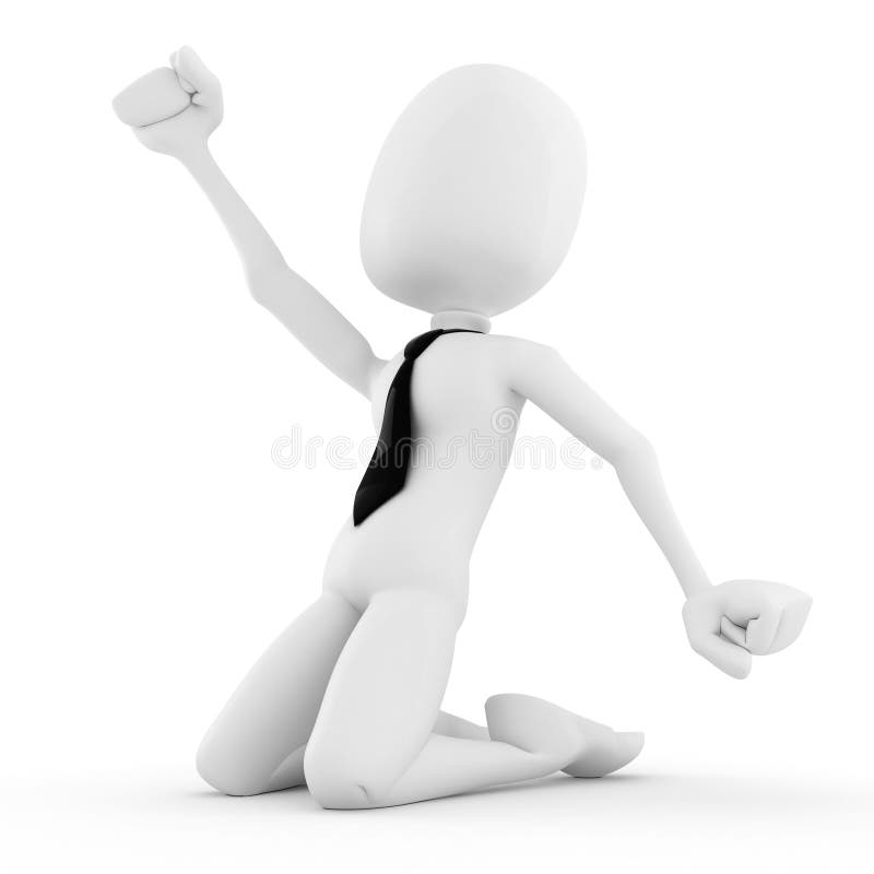 3d Man Success in Business Concept Stock Illustration - Illustration of ...