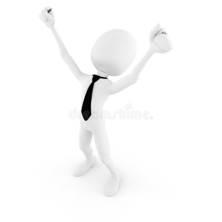 3d Man Success in Business Concept Stock Illustration - Illustration of ...