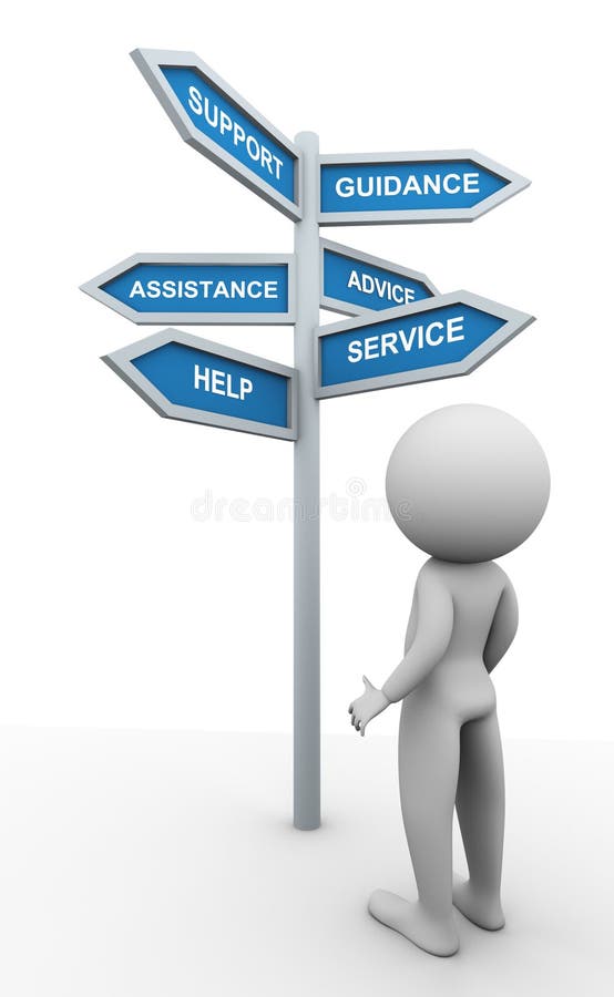Sign Directions Support Help Tips Advice Guidance Assistance Stock ...