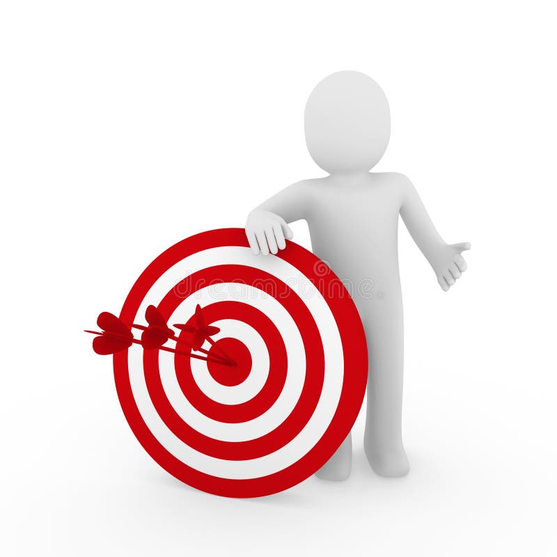 3d man target red stock illustration. Illustration of graphic - 19821574