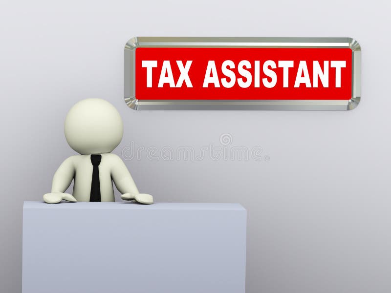 3d man tax assistant stock illustration. Illustration of credit - 28812027
