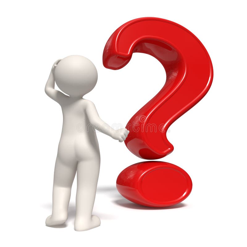 3d Man - Thinking - Back View - Question Mark Stock Illustration ...