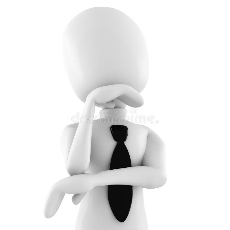 3d Man Thinking at Something Stock Illustration - Illustration of ...
