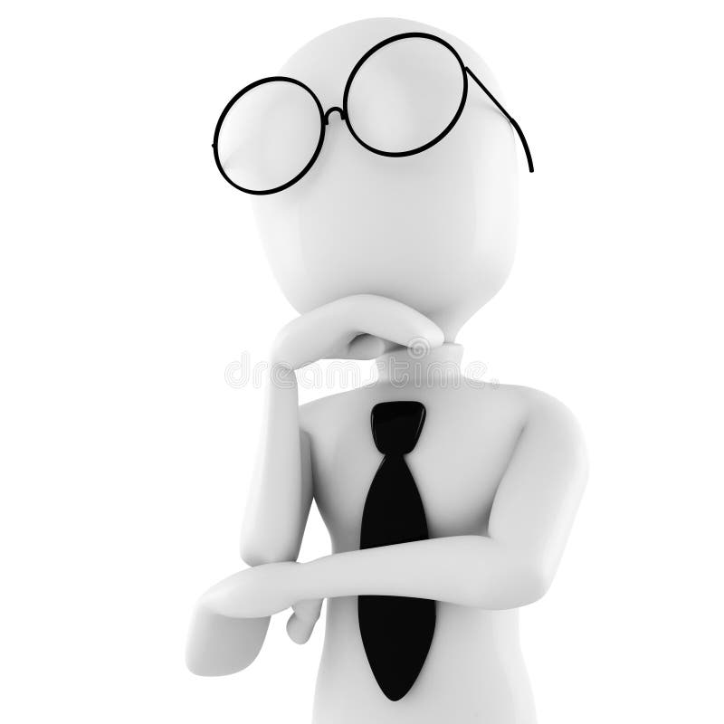 3d Man Thinking at Something Stock Illustration - Illustration of ...