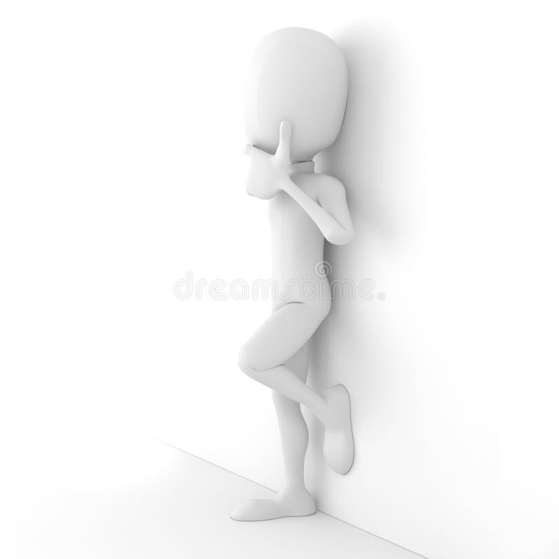3d Man Thinking at Something Stock Illustration - Illustration of ...