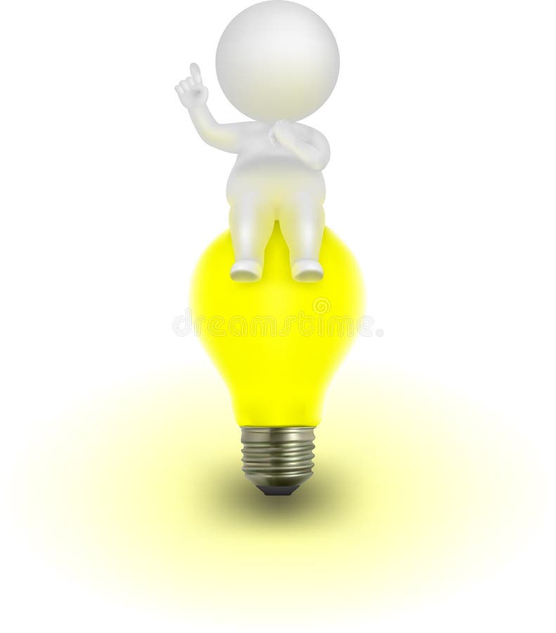 3d Man Vector Illustration Having an Idea. Stock Vector - Illustration ...