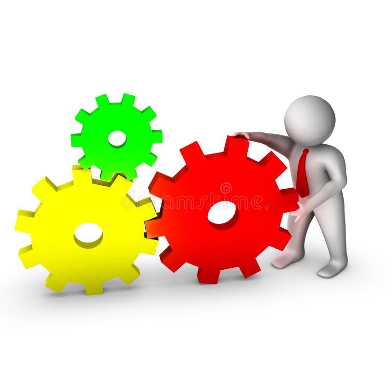 3d man in circular chart stock illustration. Illustration of ...