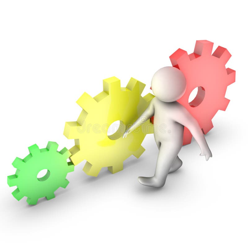 3d man in circular chart stock illustration. Illustration of ...