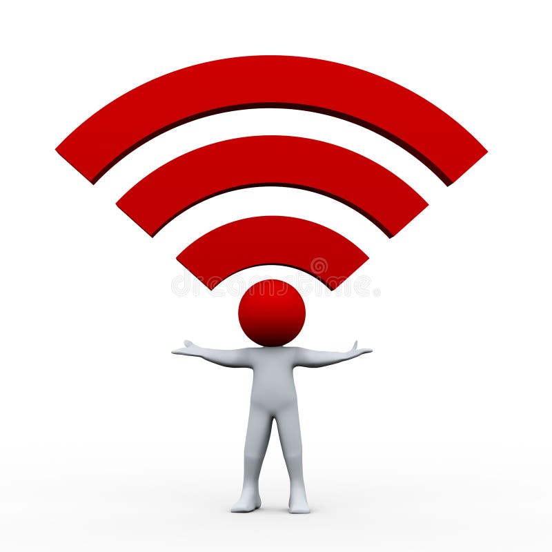 3d man and wifi icon stock illustration. Illustration of feed - 26682818