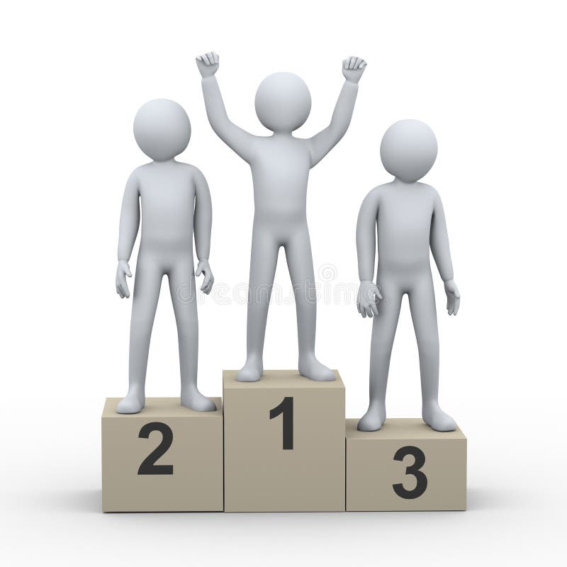 3d man winner on podium stock illustration. Illustration of athletes ...