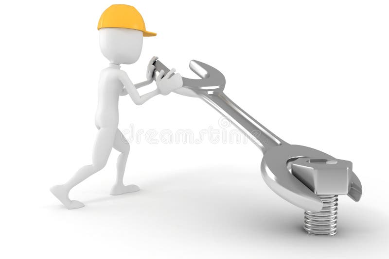 3d Man Worker and Shiny Pipeline Stock Illustration - Illustration of ...