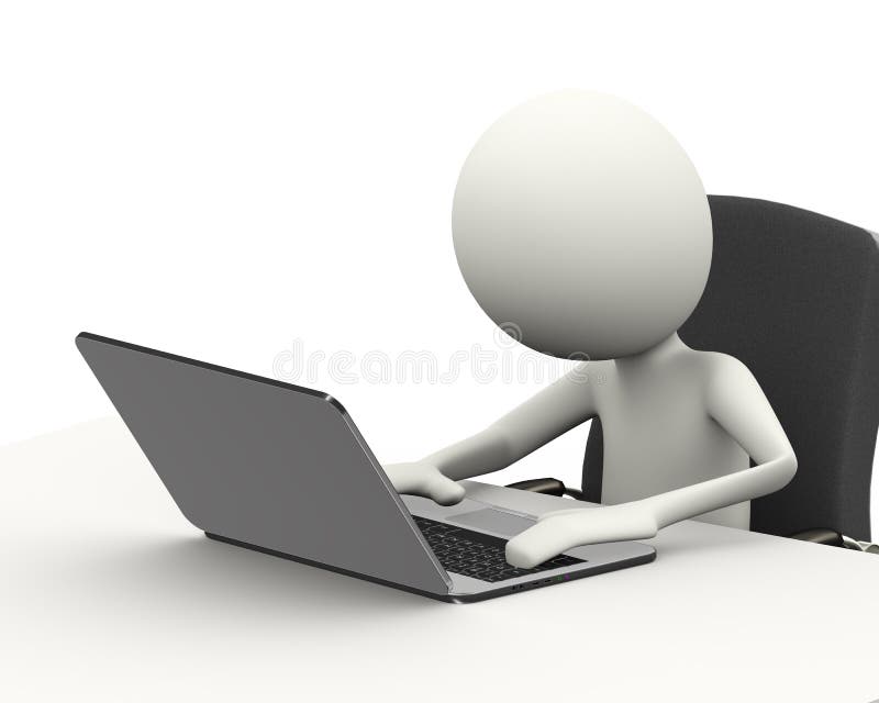 3d White Man Typing Stock Illustrations – 205 3d White Man Typing Stock ...