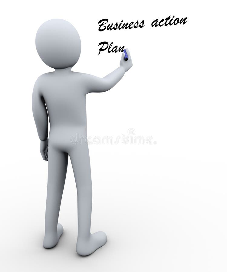 3d Man Plan Word Presentation Stock Illustration - Illustration of idea ...