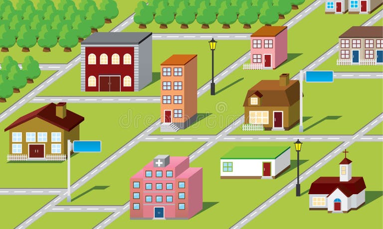3D map stock vector. Illustration of community, background - 13986115