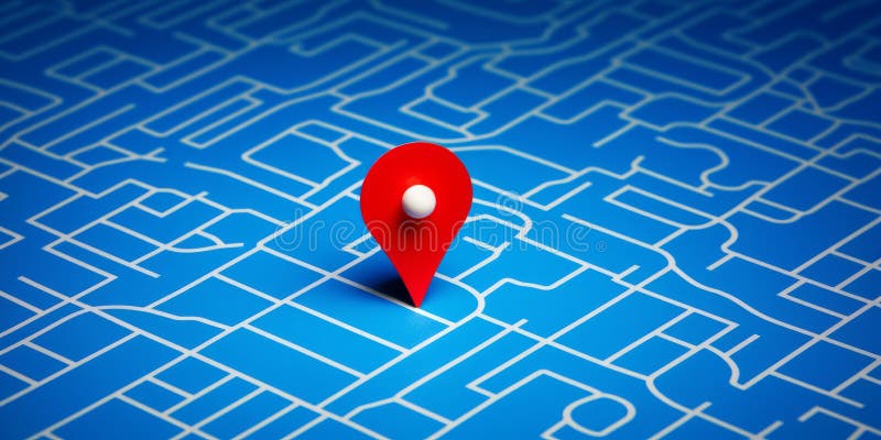 3d Map with Marker 3d Map with Pin Stock Illustration - Illustration of ...