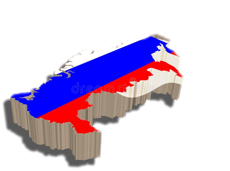 3D map of Russia stock vector. Illustration of russian - 7722370