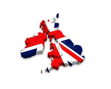 3d map of United Kingdom stock illustration. Illustration of britain ...