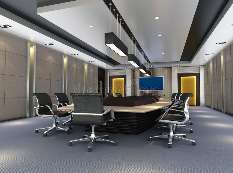 3d meeting room 2 stock illustration. Illustration of style - 7497861