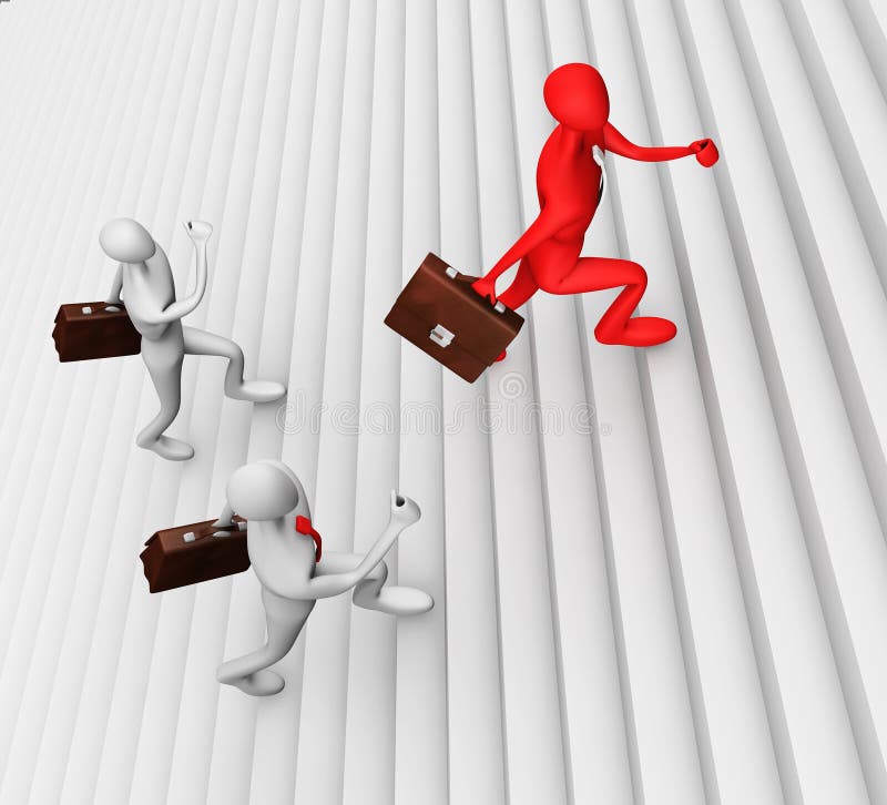 3d Man Falling from Ladder during Work Stock Illustration ...