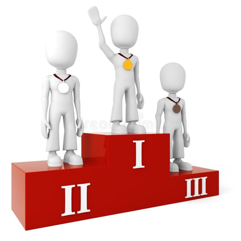 3d men on podium stock illustration. Illustration of medal - 12817840