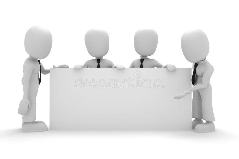 3d Man Posing Hear a White Board Stock Illustration - Illustration of ...