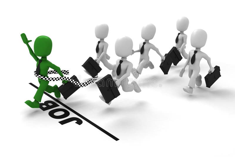 3d men running for a job stock illustration. Illustration of meeting ...