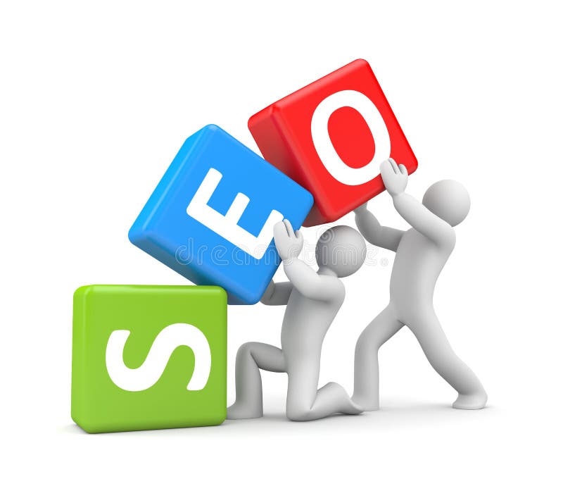 3d Mensen En SEO. Bedrijfs Metafoor Stock Illustratie - Illustration of ...