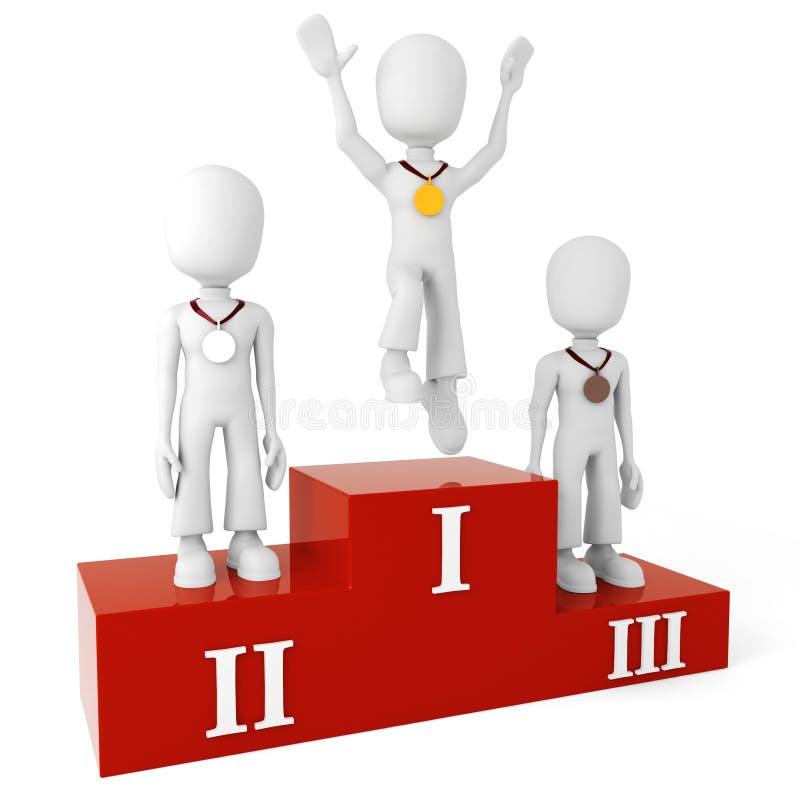 3d mensen op podium stock illustratie. Illustration of podium - 12817846