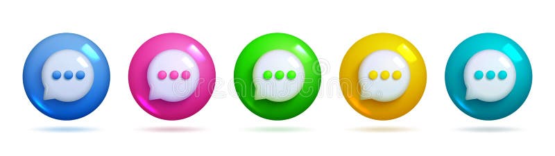 3d Message Bubble in a Circle. Different Realistic Vector Messaging ...