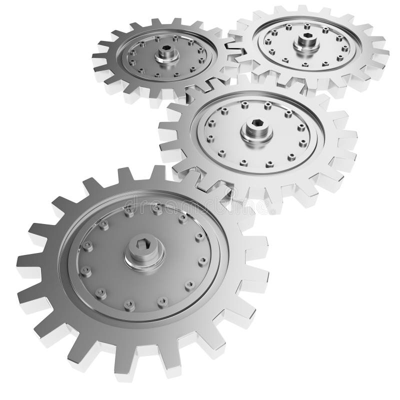 Abstract Mechanical Gears on White. Engineering Co Stock Illustration ...