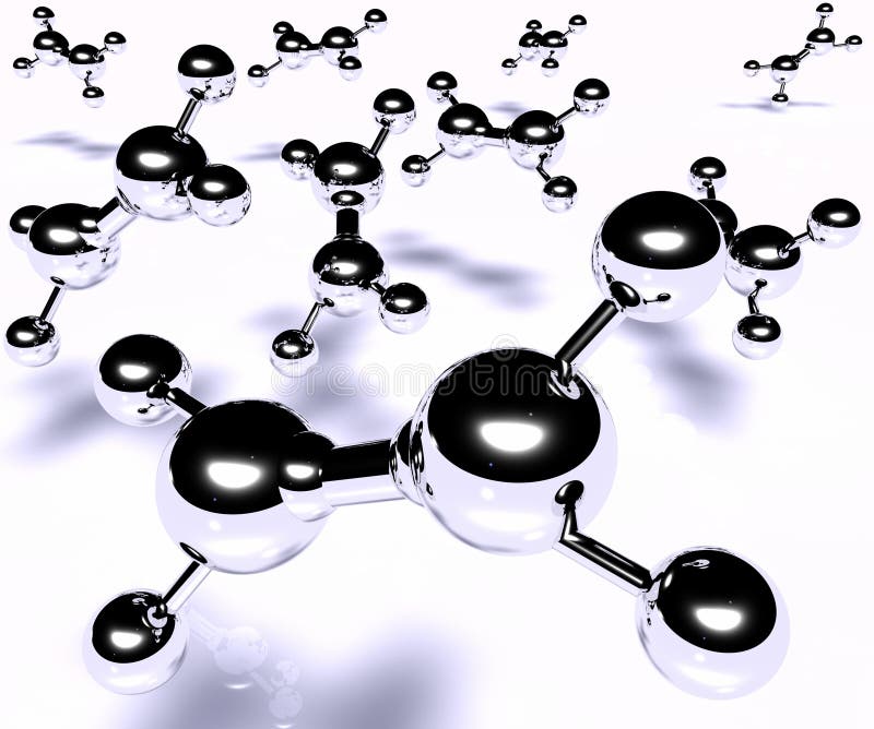 3D metal molecules stock illustration. Illustration of molecules - 6031553