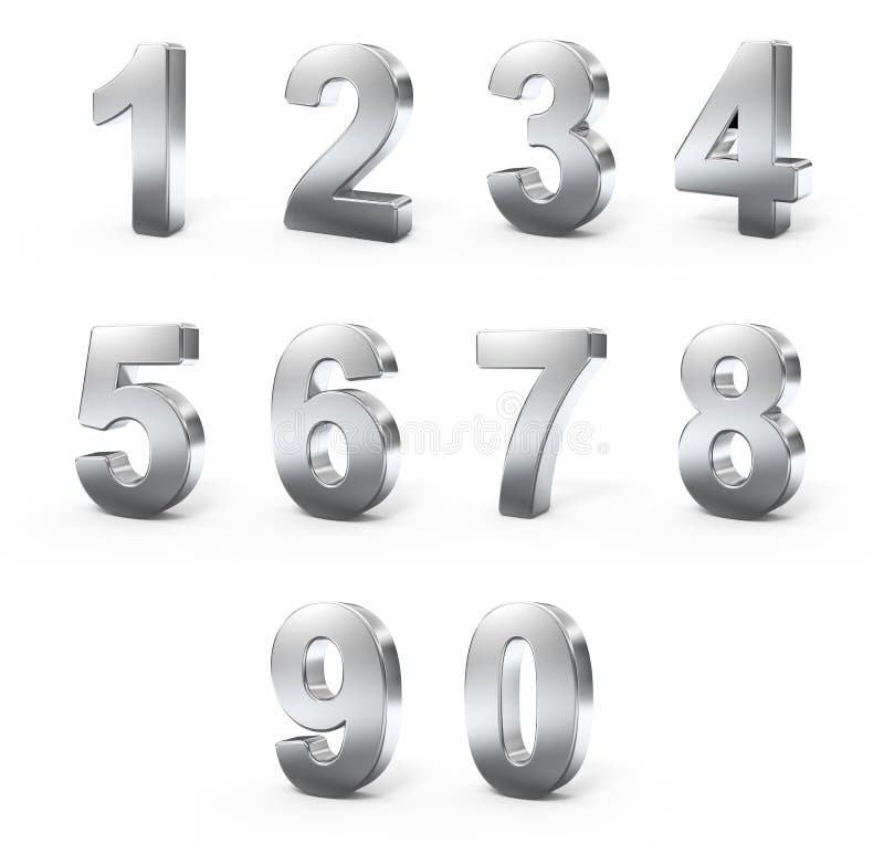 3d Metal numbers stock illustration. Illustration of seven - 27608190