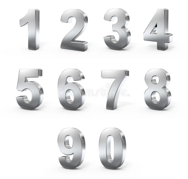 Brushed Metal Numbers Stock Illustrations – 256 Brushed Metal Numbers ...