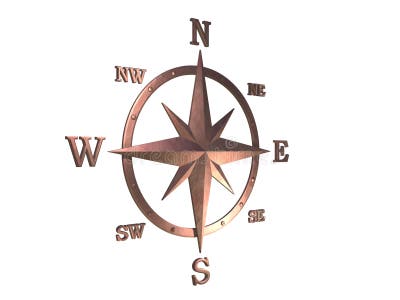 3d Model of Copper Compass with Clipping Path Stock Illustration ...