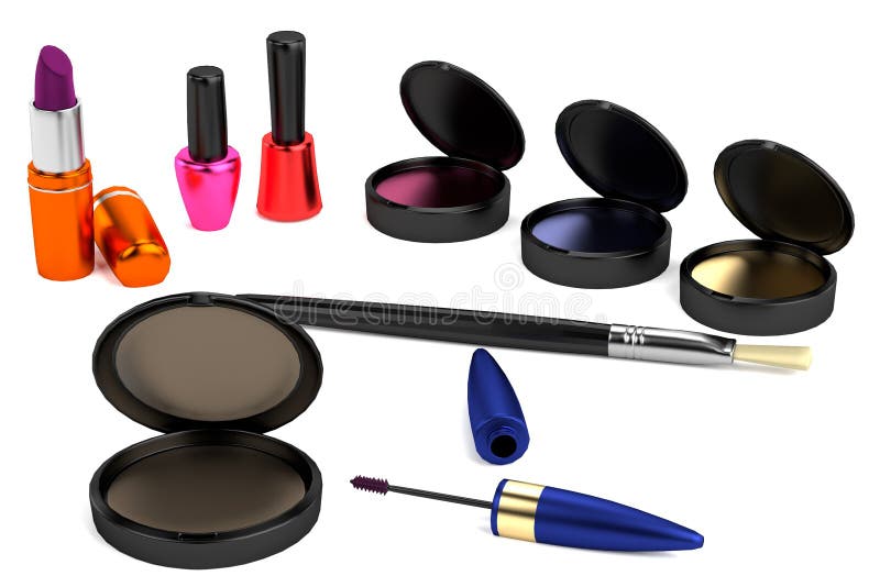 3d model of cosmetics stock illustration. Illustration of powder - 38312071