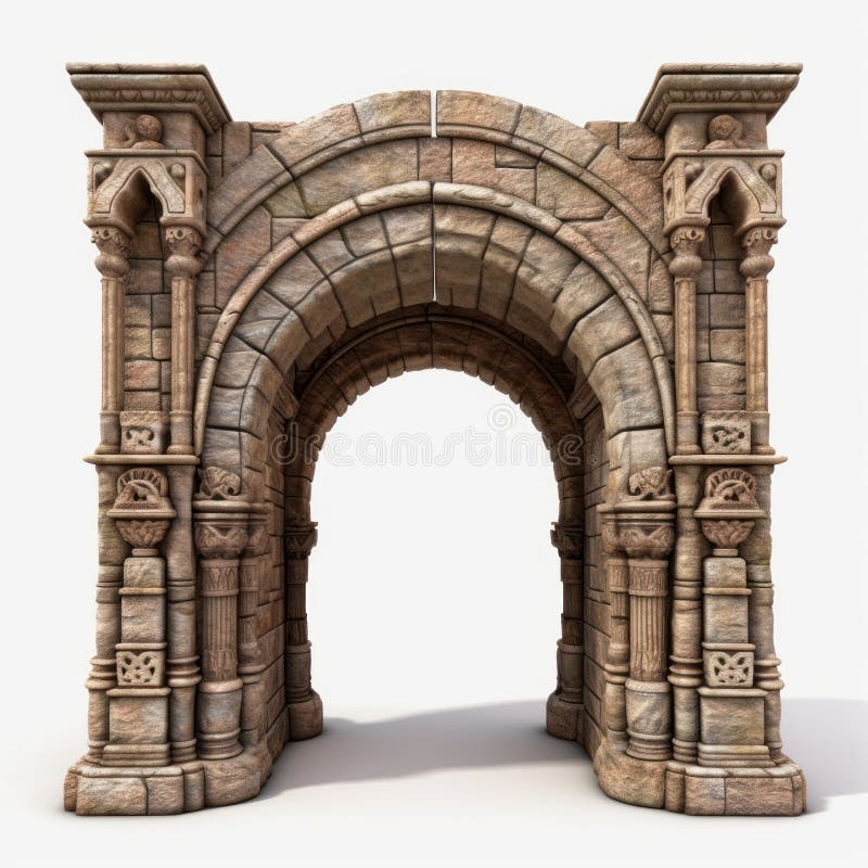 Medieval Entrance Gate 3d Model for Cartoon Stock Illustration ...