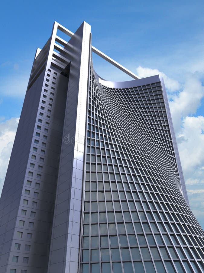 3D Model of Office Structure Stock Image - Image of corporate, modern ...