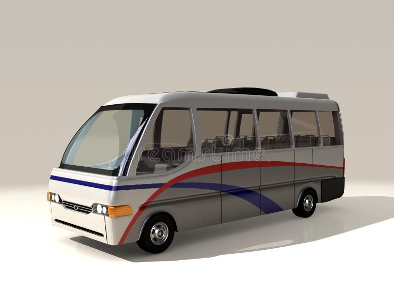 3D model of shuttle bus stock illustration. Illustration of business ...