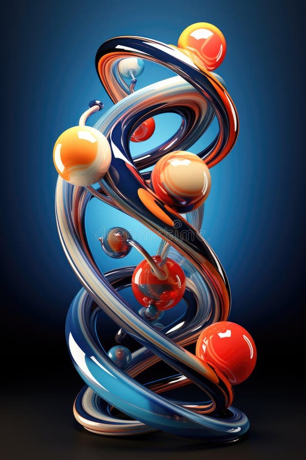 A 3d model of a spiral stock illustration. Illustration of shape ...