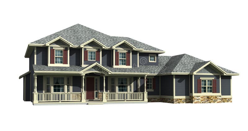 3d Model of Two Level House Stock Photo - Image of siding ...