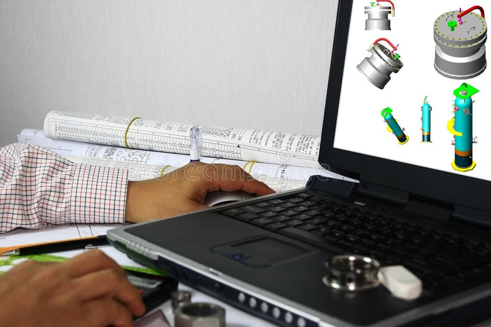 3D Modeling of Pressure Vessel Stock Photo - Image of paper, column ...