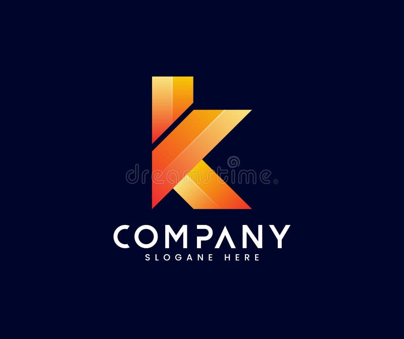 3d Modern Style Letter K Logo Design Stock Vector - Illustration of ...