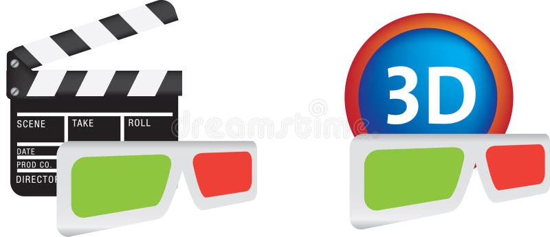 3d movie icon set stock vector. Illustration of glasses - 16621731