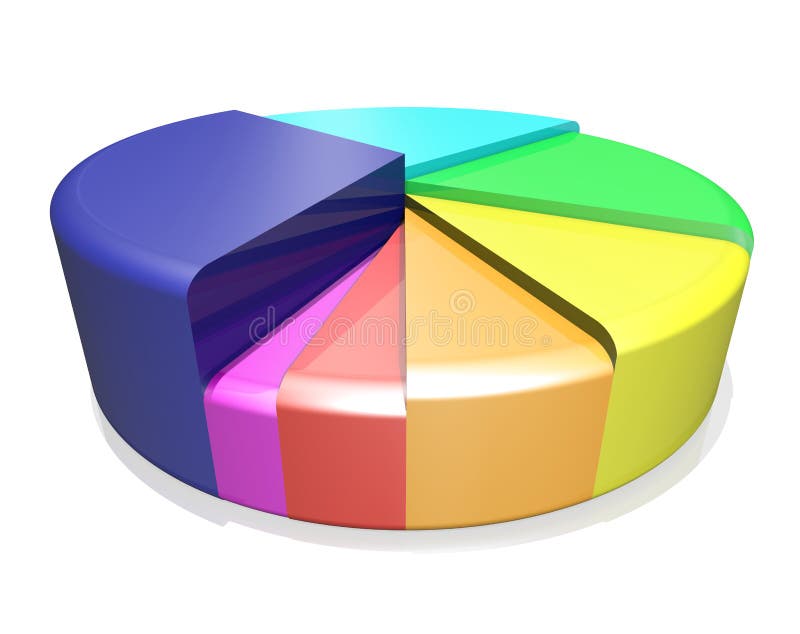 3d pie graph stock illustration. Illustration of quarter - 1200970