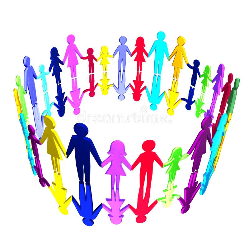 3D - Multicultural Community Stock Illustration - Illustration of ...