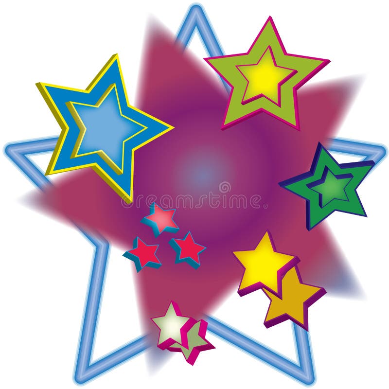 3D Multiple Stars L'illustration Illustration de Vecteur - Illustration ...