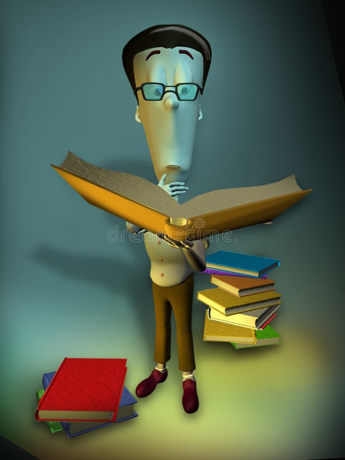 3D nerd cartoon character stock illustration. Illustration of cartoon ...