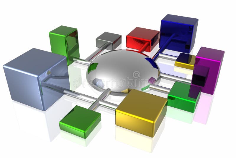 3d network connections stock illustration. Illustration of network ...